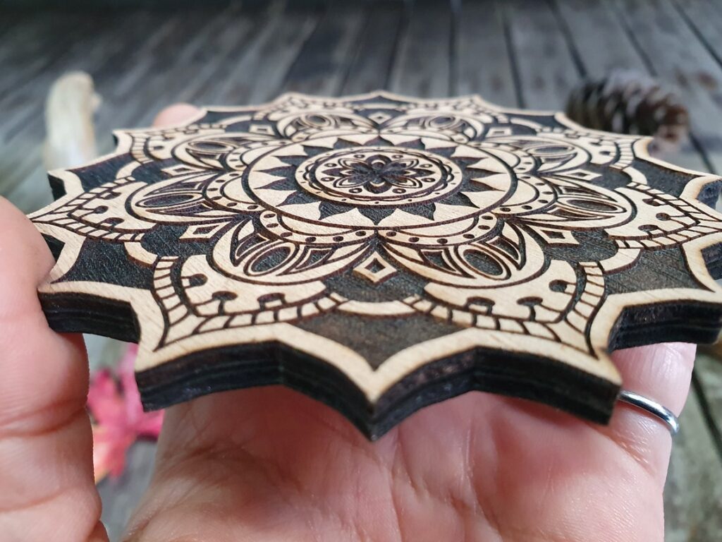 Radiant Mandala Wooden Stamp For Leather Crafting